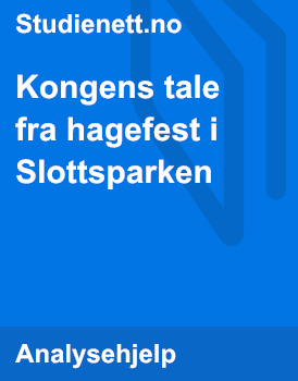 Hagefest i Slottsparken: Velkomsttale av kong Harald 5. | Studienett.no